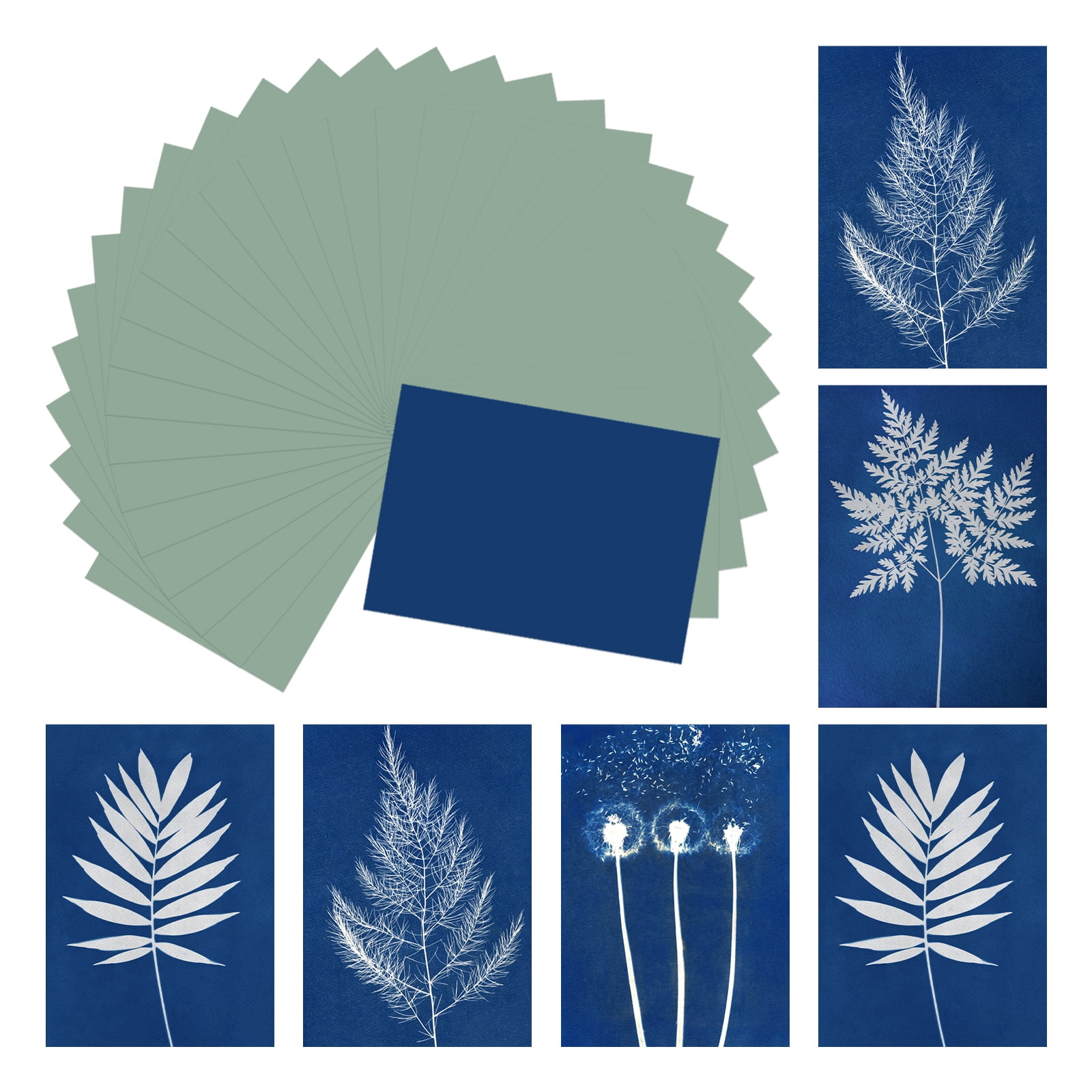 Uxcell Cyanotype Paper,60 Sheet Sun Print Paper Blue Crafts Paper for ...