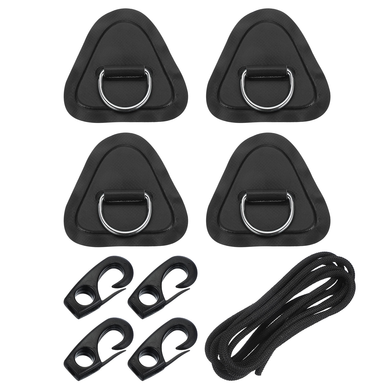 Uxcell D-Ring Patch 4Pcs 3.5 Inch Triangle Patch Pad Stainless Steel D ...