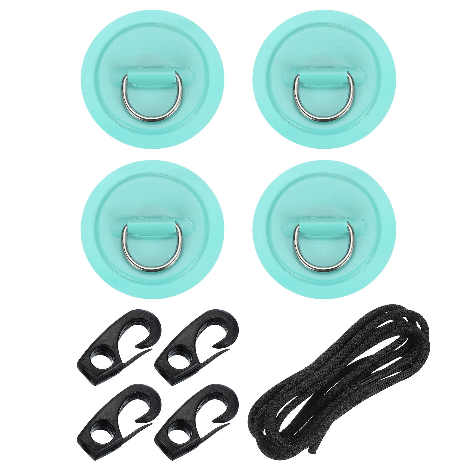Uxcell D-Ring Patch, 4 Pcs Stainless Steel D-Ring PVC Patch Pad No Glue ...