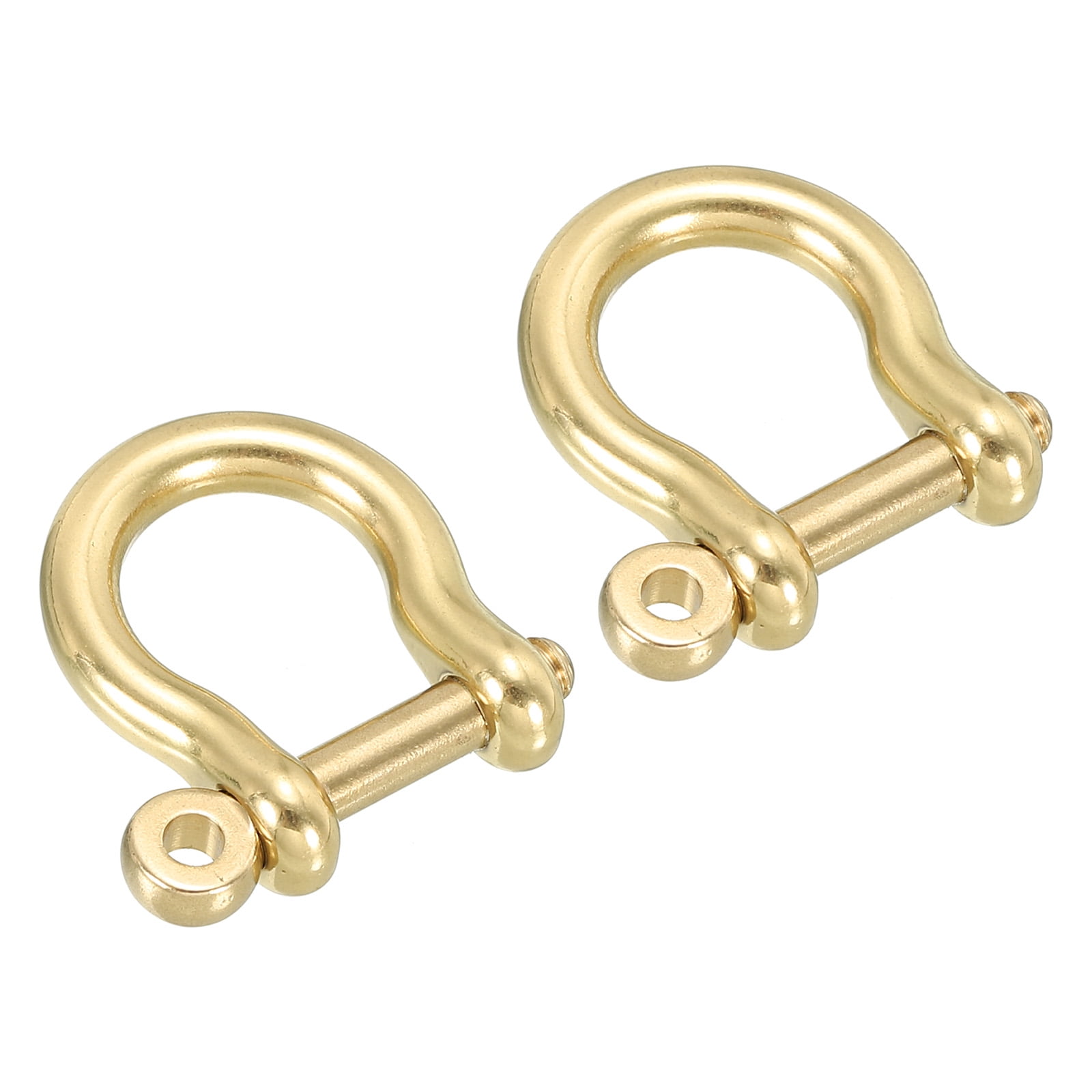 Uxcell D-Ring Shackle, 2 Pack 9mm Inner Width Brass Pin Shackle U Type ...