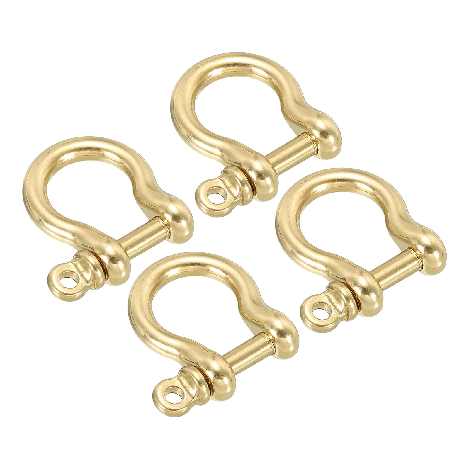 Uxcell D-Ring Shackle, 4 Pack 10mm Inner Width Brass Pin Shackle U Type ...