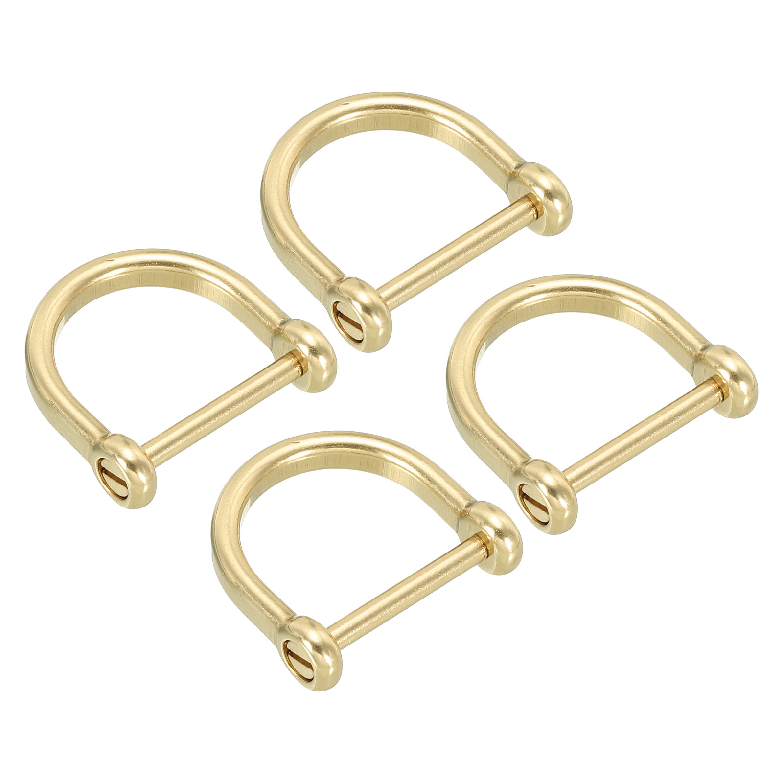 Uxcell D-Ring Shackle, 4 Pack 5/8 Inch Inside Width Solid Brass U Shape ...