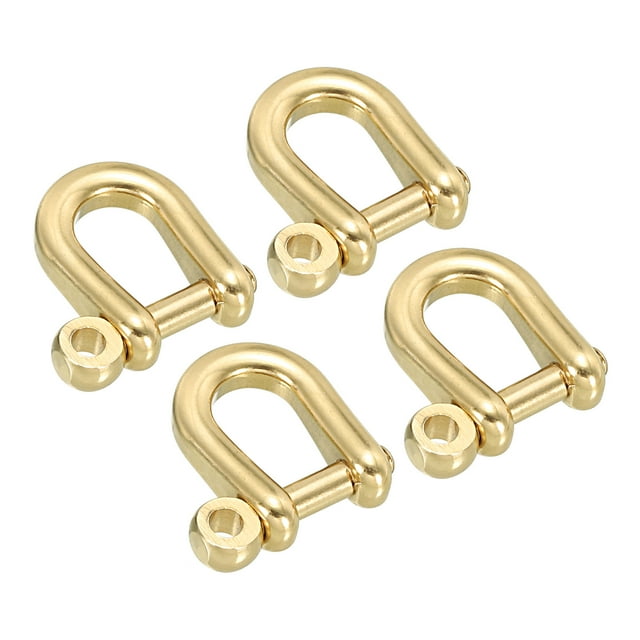 Uxcell D-Ring Shackle, 4 Pack 6mm Inner Width Solid Brass Screw Hook ...