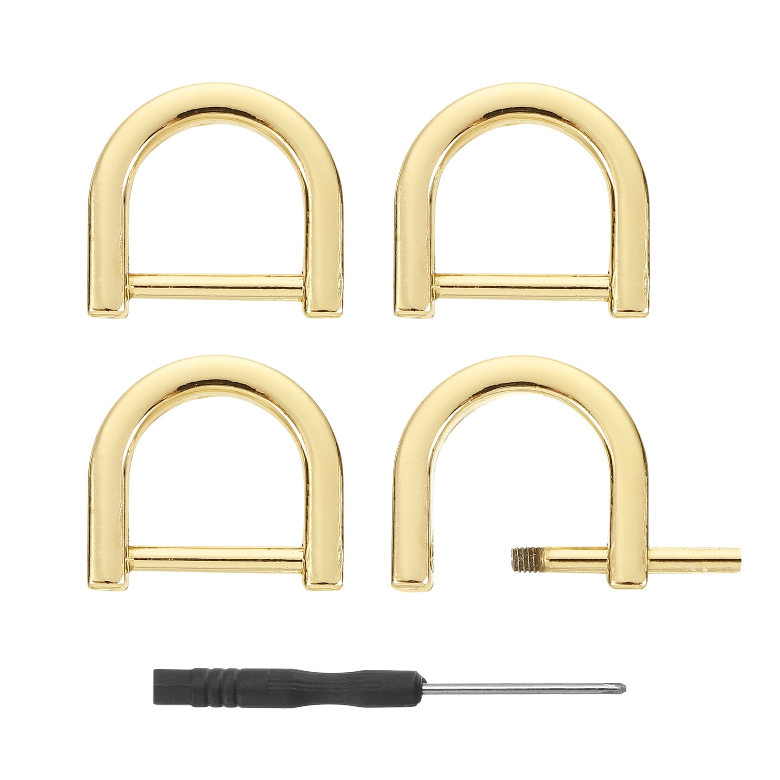 Uxcell D-Rings Screw in Shackle, 4Pack 15mm U Shape D Ring for Purse ...