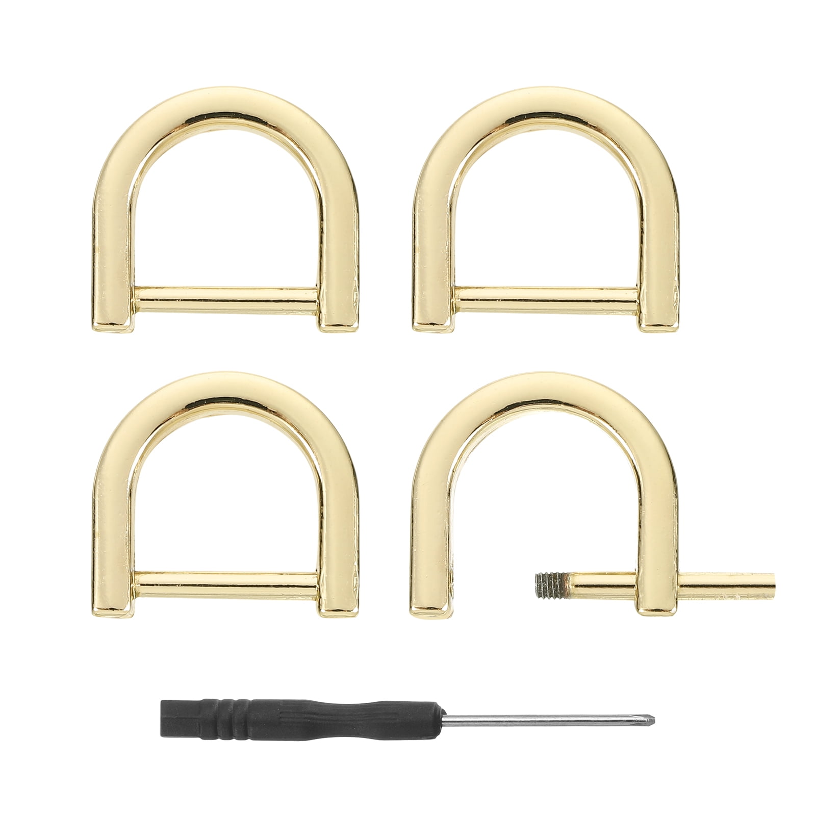 Uxcell D-Rings Screw in Shackle, 4Pack 15mm U Shape D Ring for Purse ...
