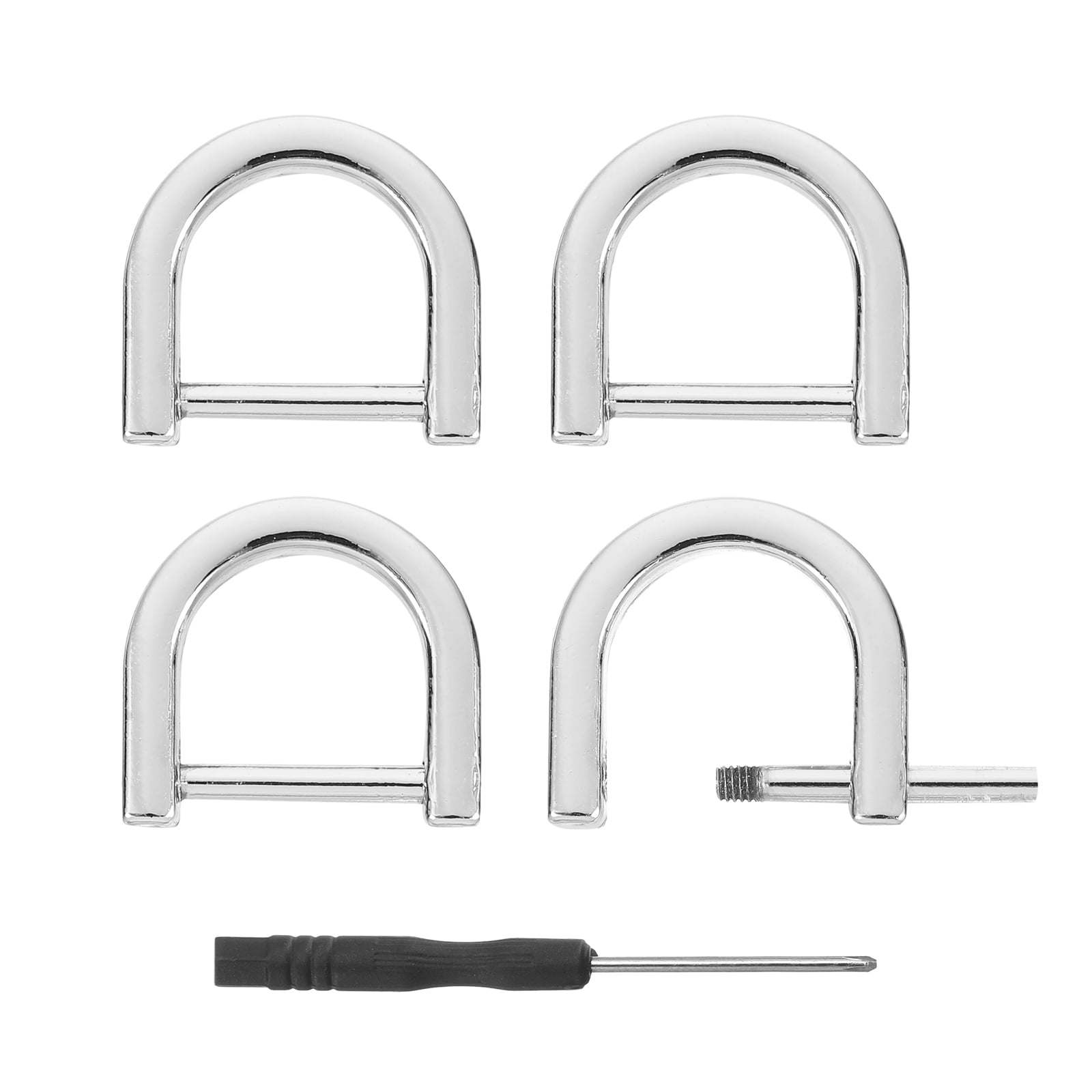 Uxcell D-Rings Screw in Shackle, 4Pack 15mm U Shape D Ring for Purse ...