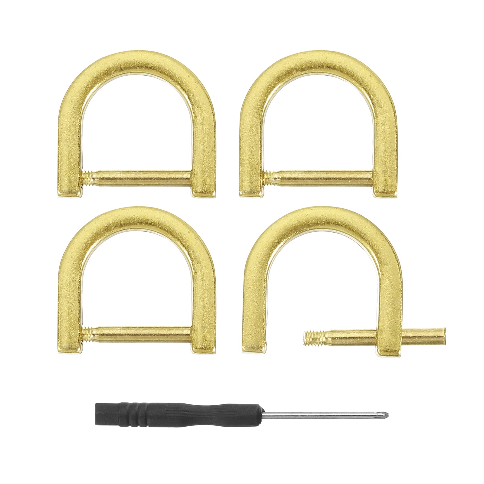 Uxcell D-Rings Screw in Shackle, 4Pack 15mm U Shape D Ring for Purse ...