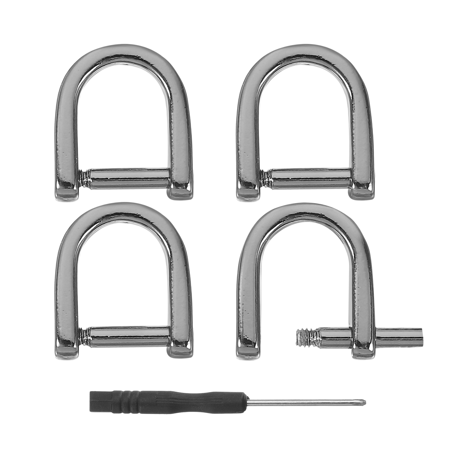 Uxcell D-Rings Screw in Shackle, 4Pack 9mm U Shape D Ring for Purse Bag ...