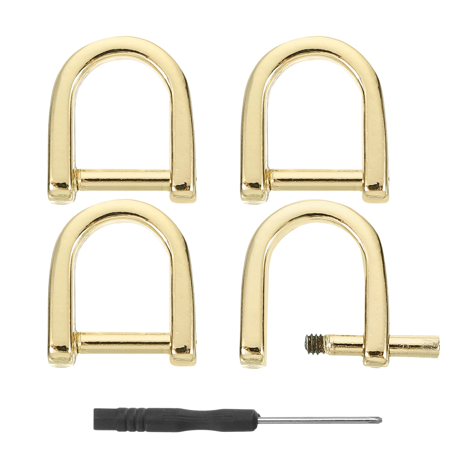 Uxcell D-Rings Screw in Shackle, 4Pack 9mm U Shape D Ring for Purse Bag ...
