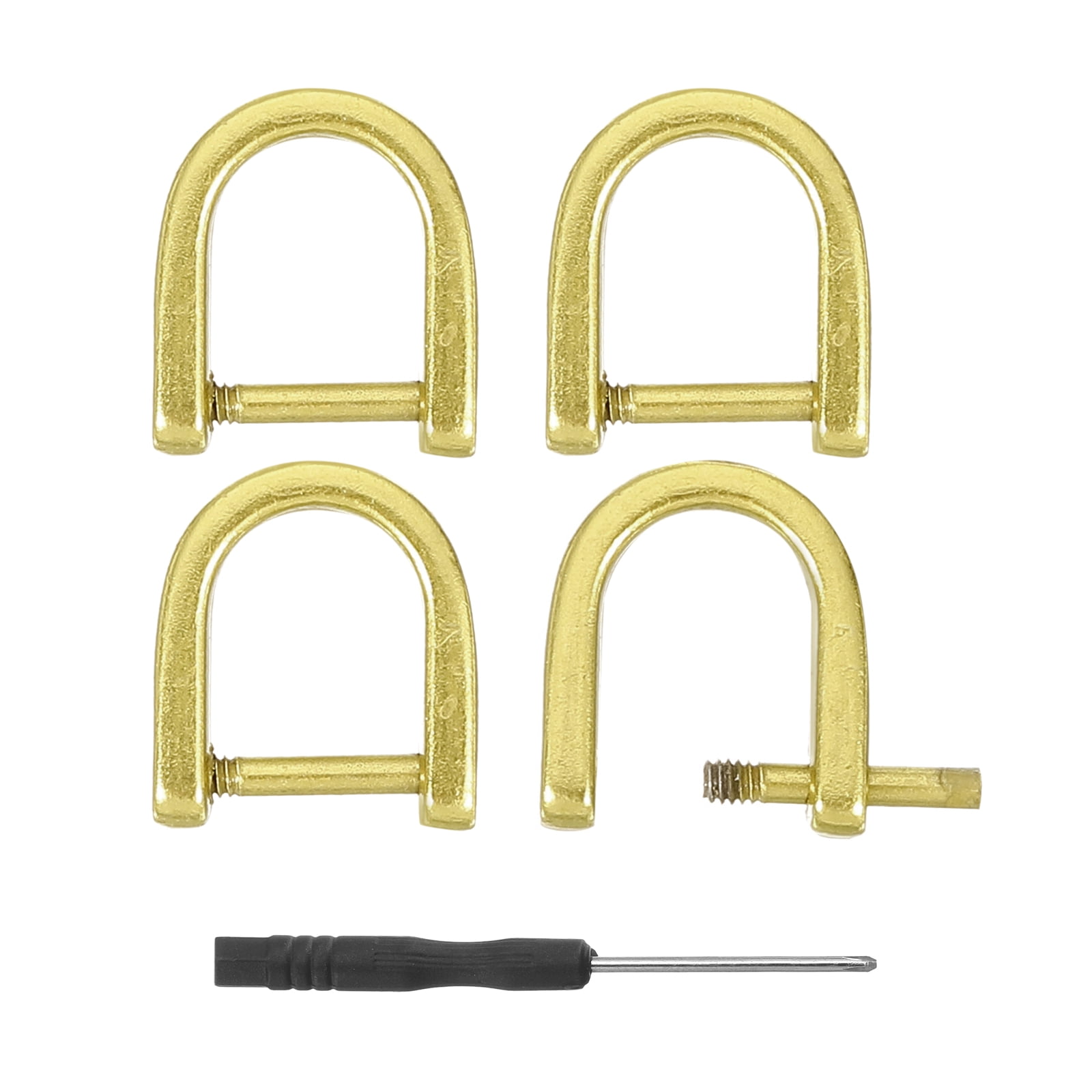 Uxcell D-Rings Screw in Shackle, 4Pack 9mm U Shape D Ring for Purse Bag ...