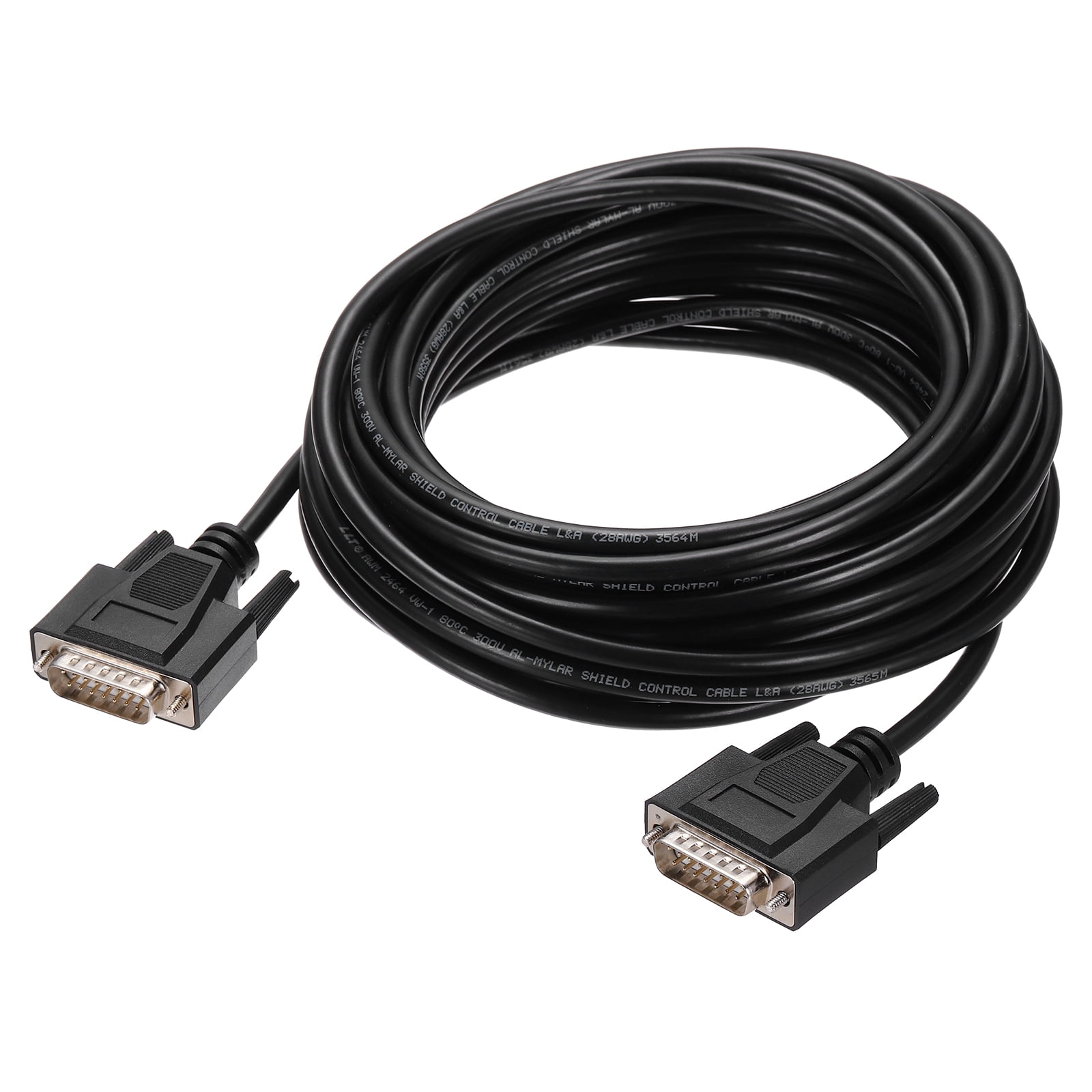 Uxcell DB15 Serial Cable, 28AWG Aluminium Foil Shielded DB15 Male to ...