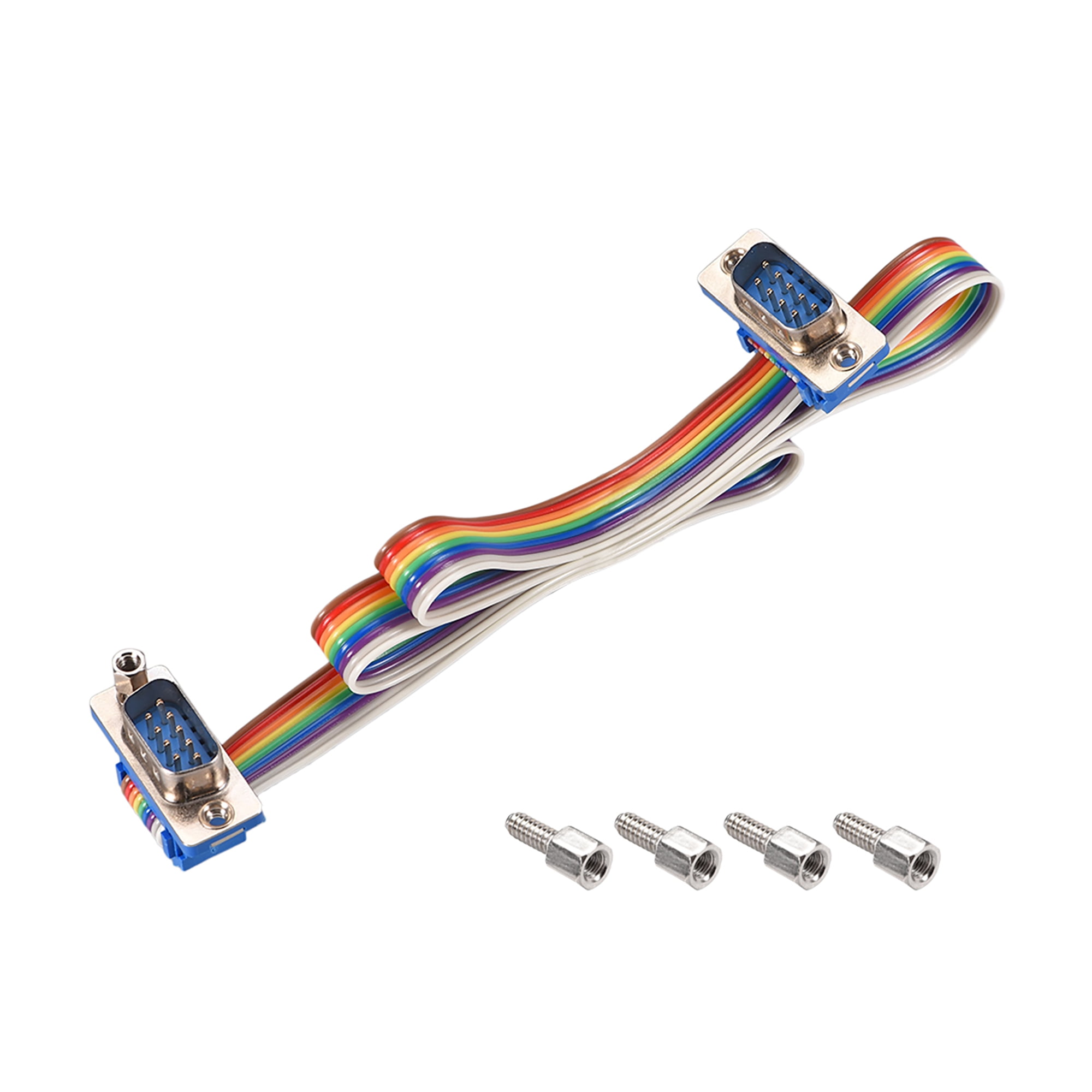 Uxcell DB9 M/M IDC Rainbow Wire Flat Cable Connector Ribbon Multicolor 1pcs - Walmart.com