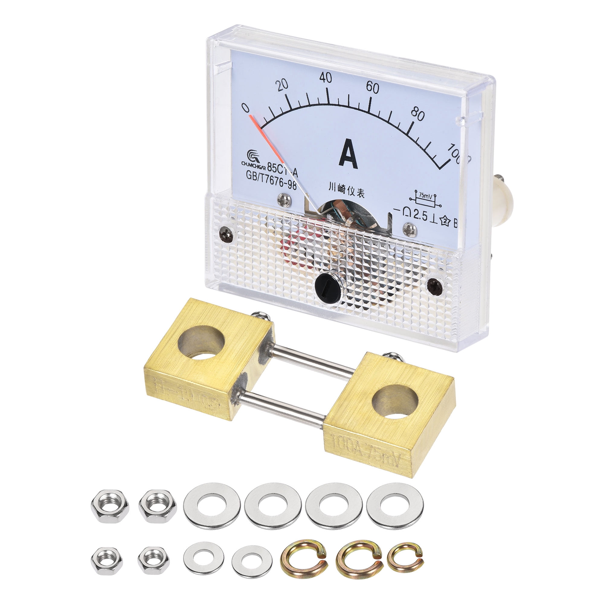 Uxcell DC 0-100A 85C1 Analog Current Panel Meter with 75mV Shunt ...