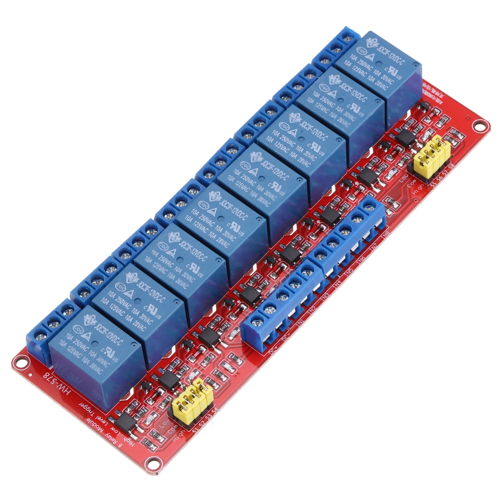 Uxcell DC 12V 8 Channel Relay Module High or Low Level Trigger for ...