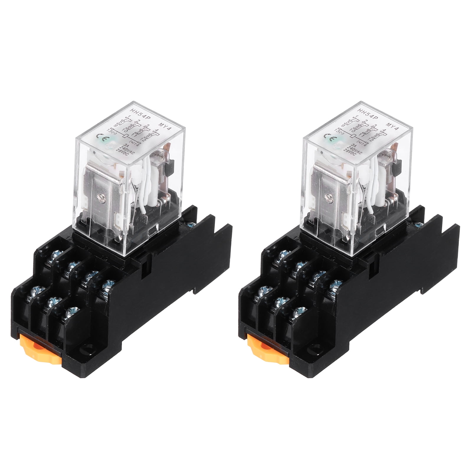 2Pcs DC 12V Electromagnetic Power Relay, 14-Pin 3A Power Coil Relay with LED Indicator and ...