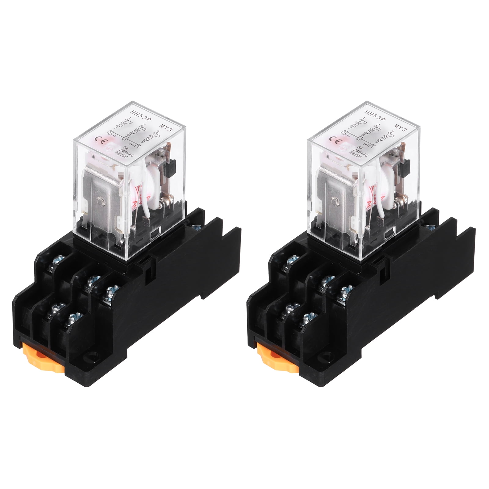 2Pcs AC 12V Electromagnetic Power Relay, 11-Pin 5A Power Coil Relay with LED Indicator and ...