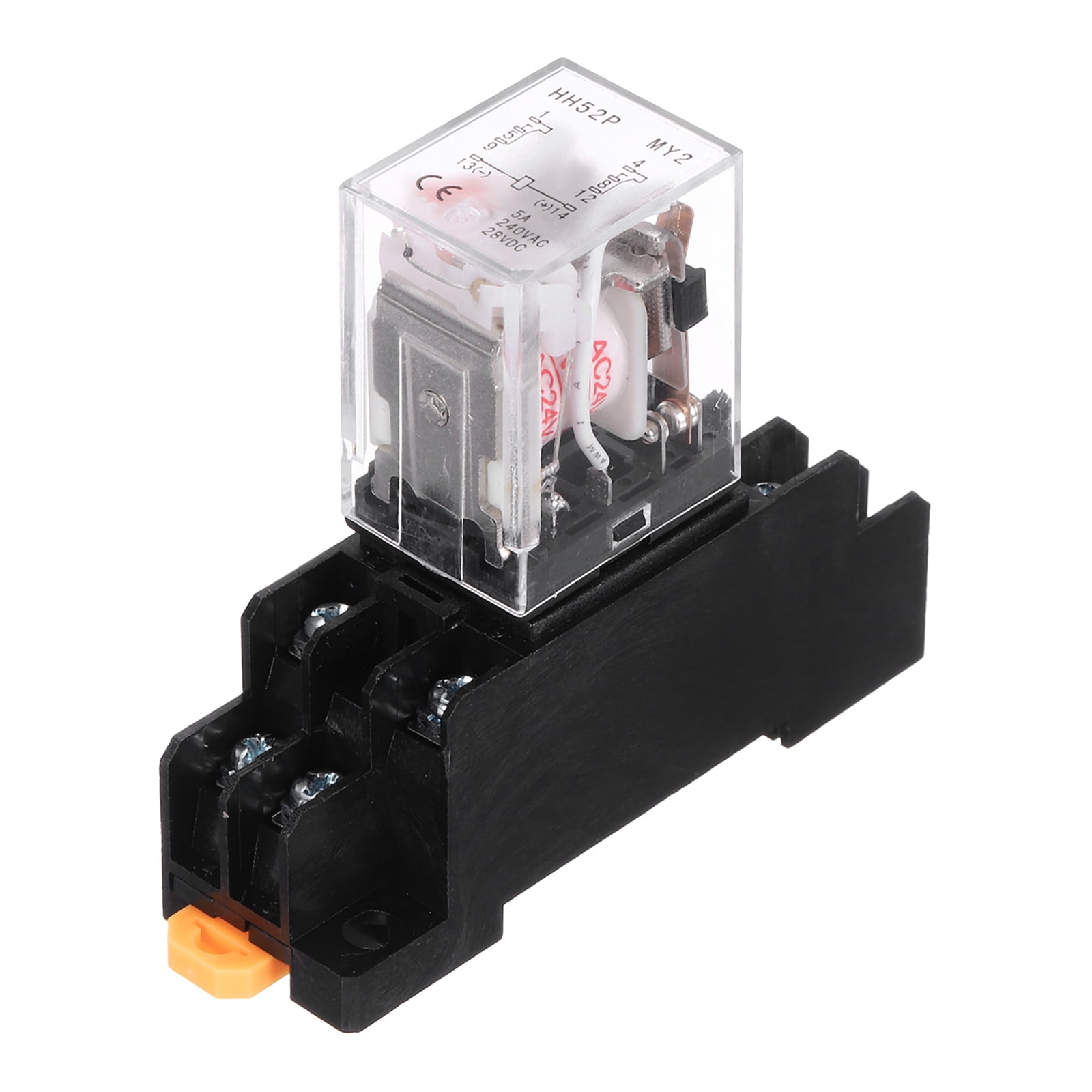 1Pcs AC 24V Electromagnetic Power Relay, 8-Pin 5A Power Coil Relay with LED Indicator and Socket ...