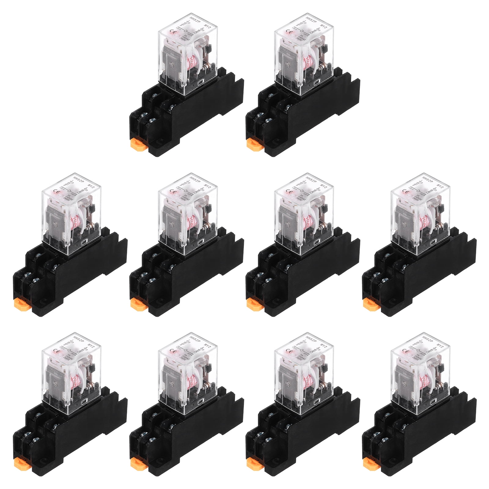 10Pcs AC 110V Electromagnetic Power Relay, 8-Pin 5A Power Coil Relay with LED Indicator and ...