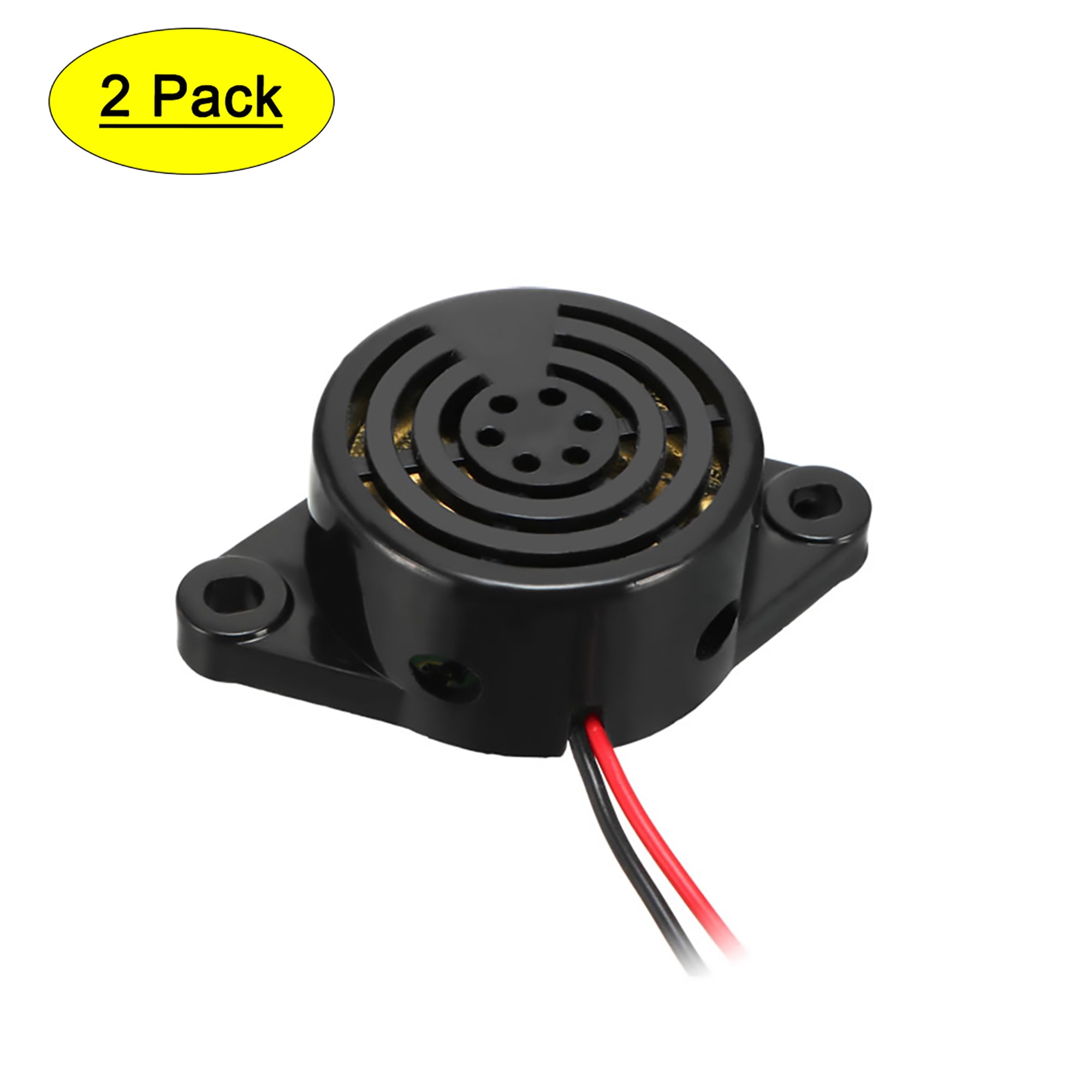 Uxcell DC 3V-24V 100dB Active Beep Tone Alarm Ringer Black Electronic ...