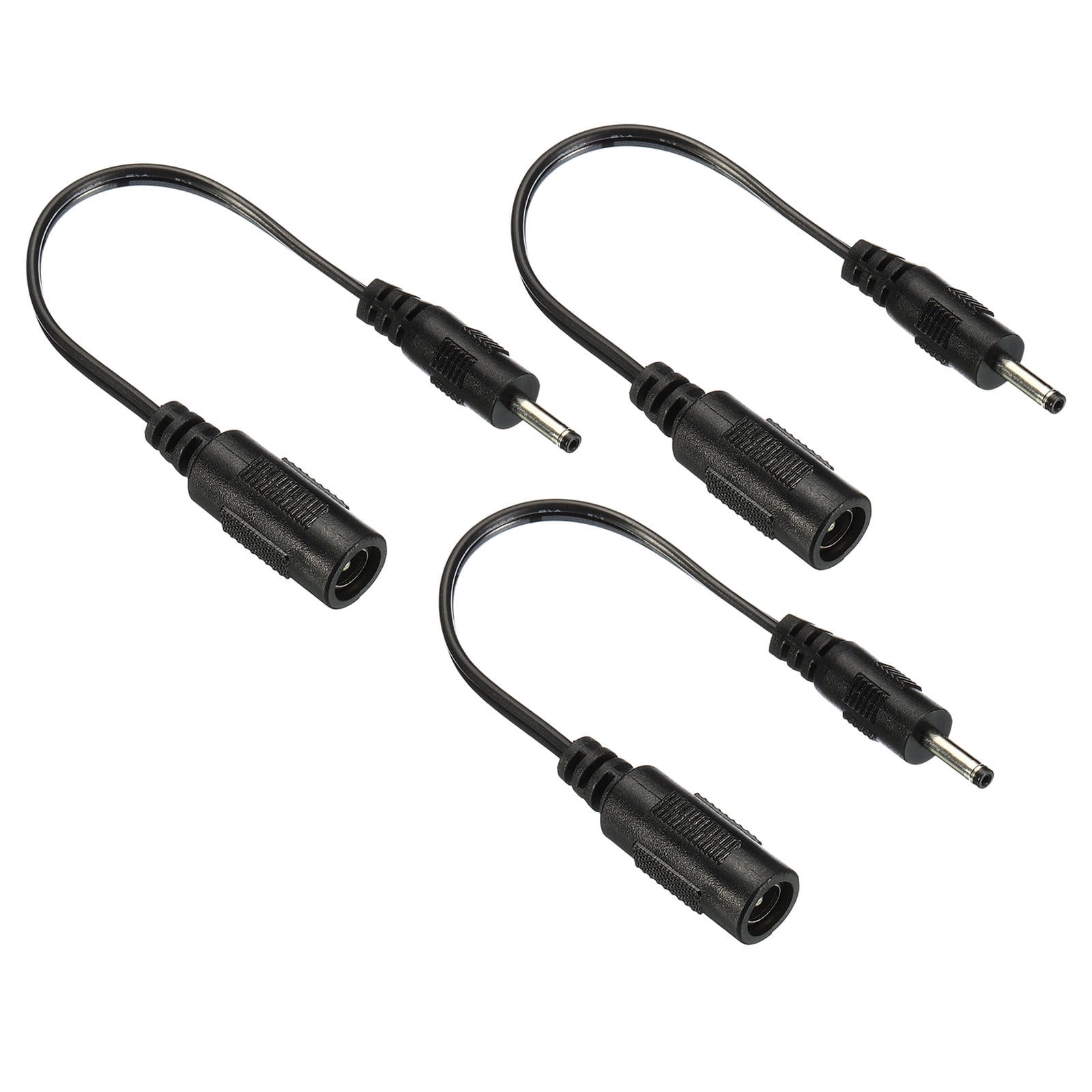 Uxcell DC 5.5x2.1mm Female to 3x1.1mm Male Extension Cable Adapter Cord ...