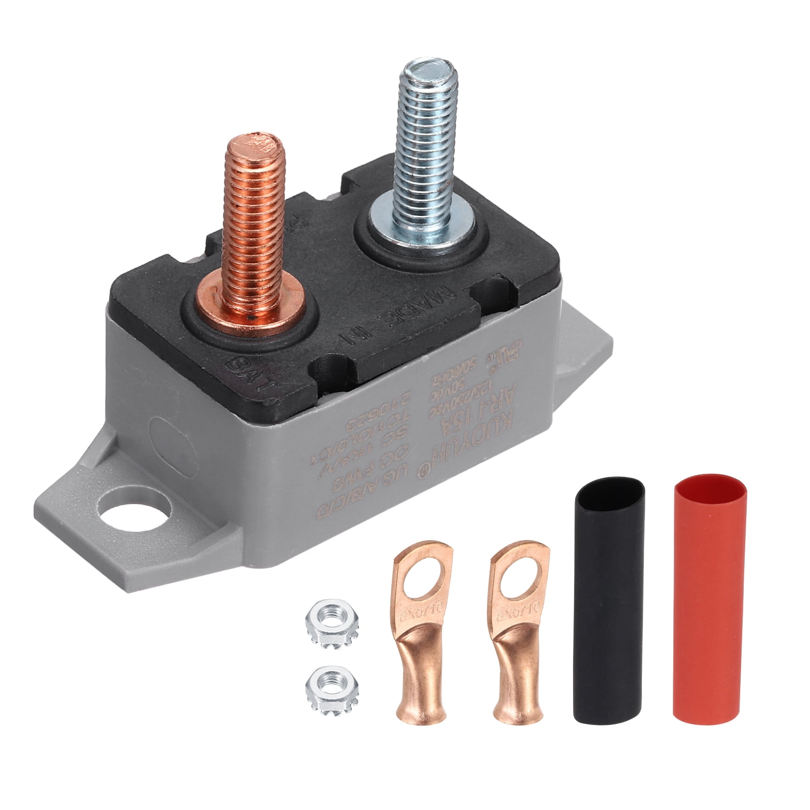 Uxcell DC 50V AC 125/250V 15A Circuit Breaker, Auto Reset Stud Bolt ...