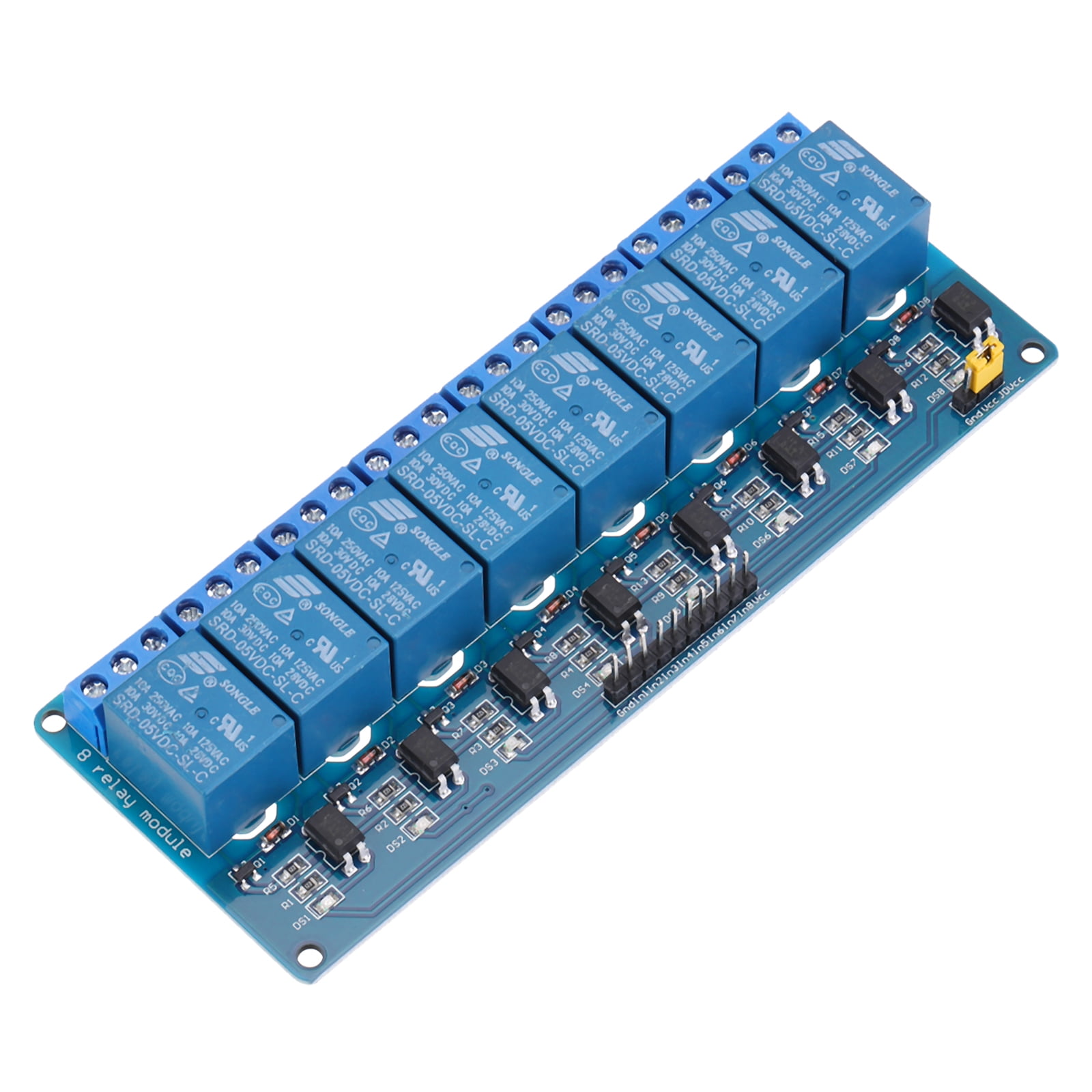 Uxcell DC 5V 8 Channel Relay Module Low Level Trigger for Electronics ...