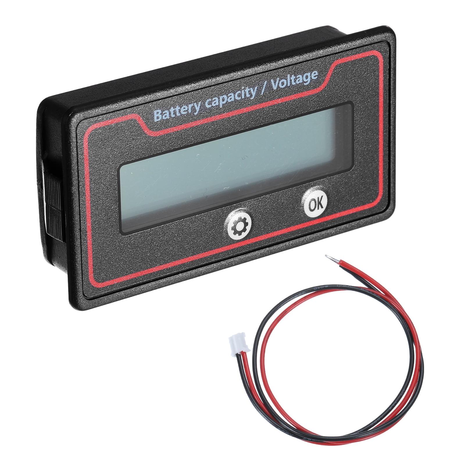 Uxcell DC 9-120V Battery Capacity Voltage Indicator Front Setting ...