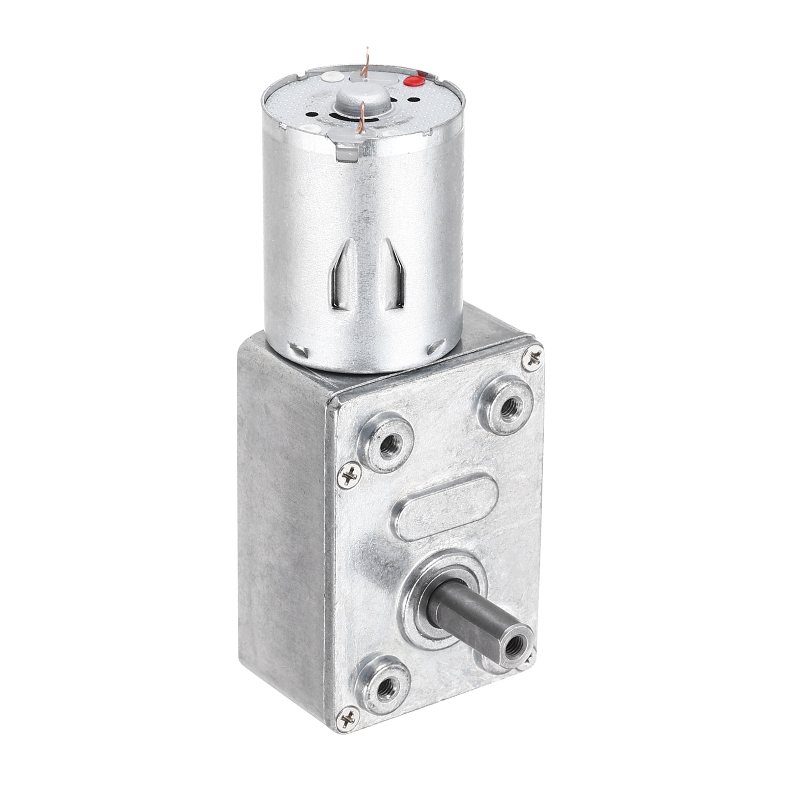 Uxcell DC6V Worm Gear Motor, 10RPM 14mm Double Shaft Self-Locking High ...