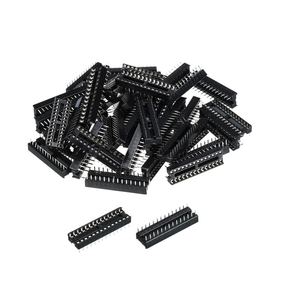 Uxcell DIP IC Chip Socket Adapter Flat Pin 28P 2.54mm Pitch IC Socket ...