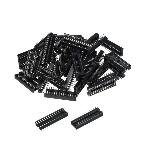 Uxcell DIP IC Chip Socket Adapter Flat Pin 28P 2.54mm Pitch IC Socket ...