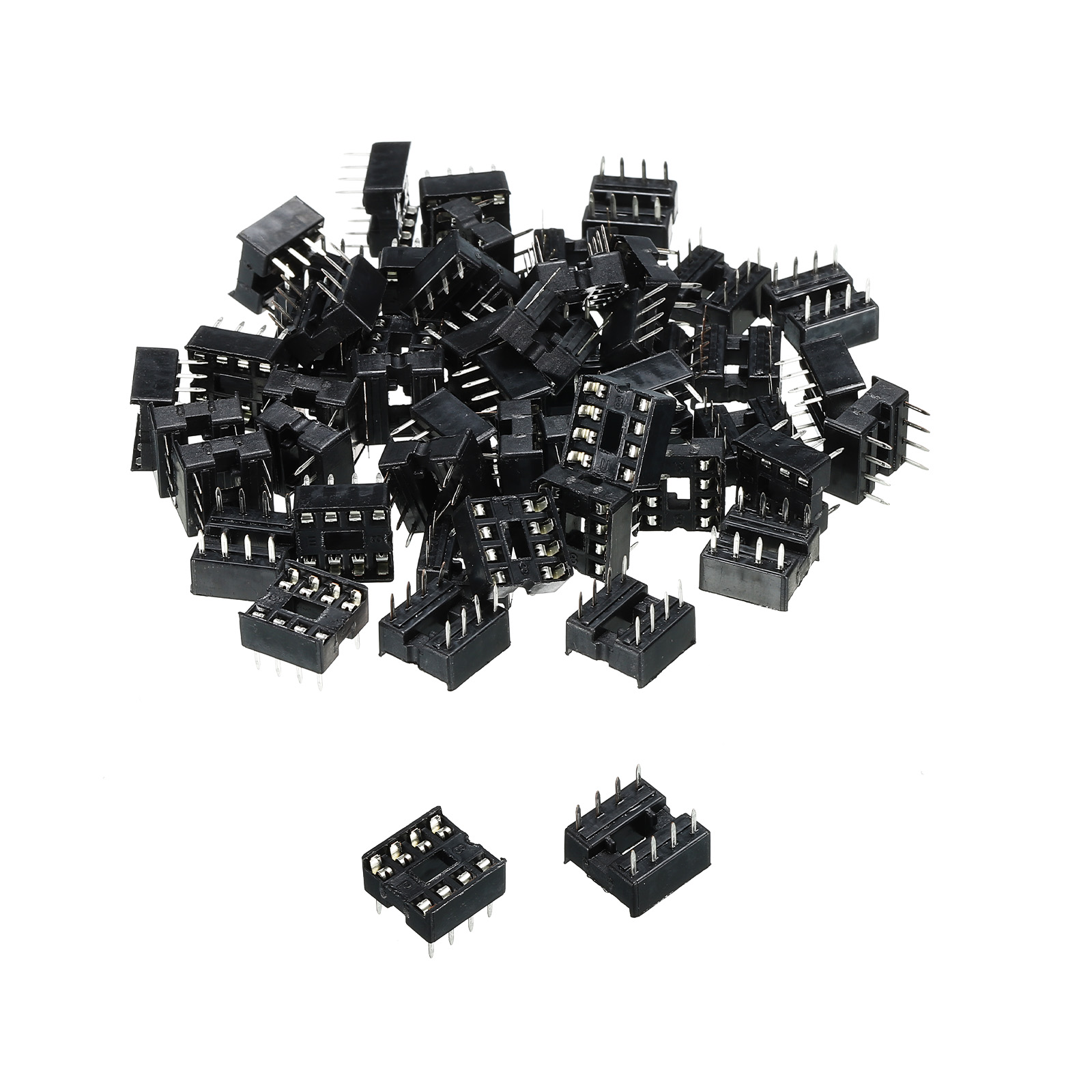 Uxcell DIP IC Chip Socket Adapter Flat Pin 8P 2.54mm Pitch IC Socket ...