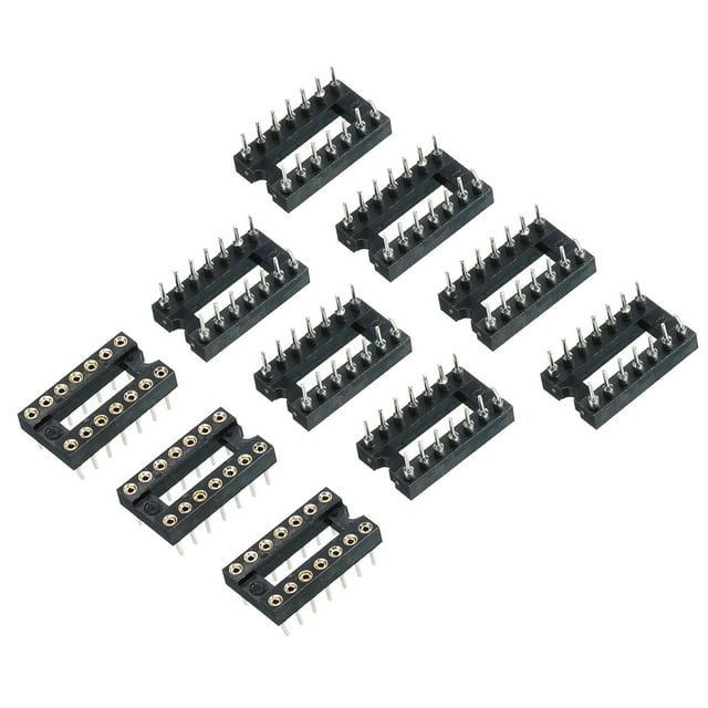 Uxcell DIP IC Chip Socket Adapter Round Pin 14P 2.54mm Pitch IC Socket ...