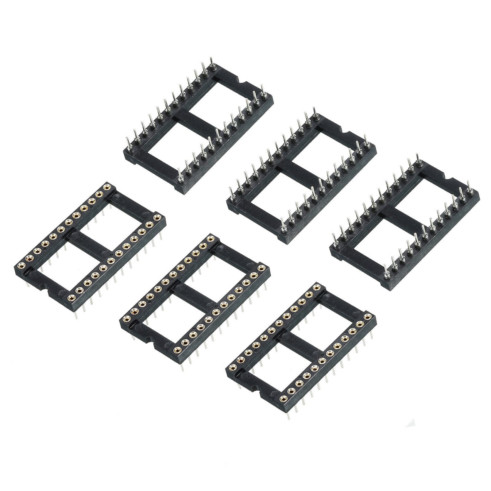 Uxcell DIP IC Chip Socket Adapter Round Pin 24P 2.54mm Pitch 7.6mm IC Socket for PCB Board Chip ...