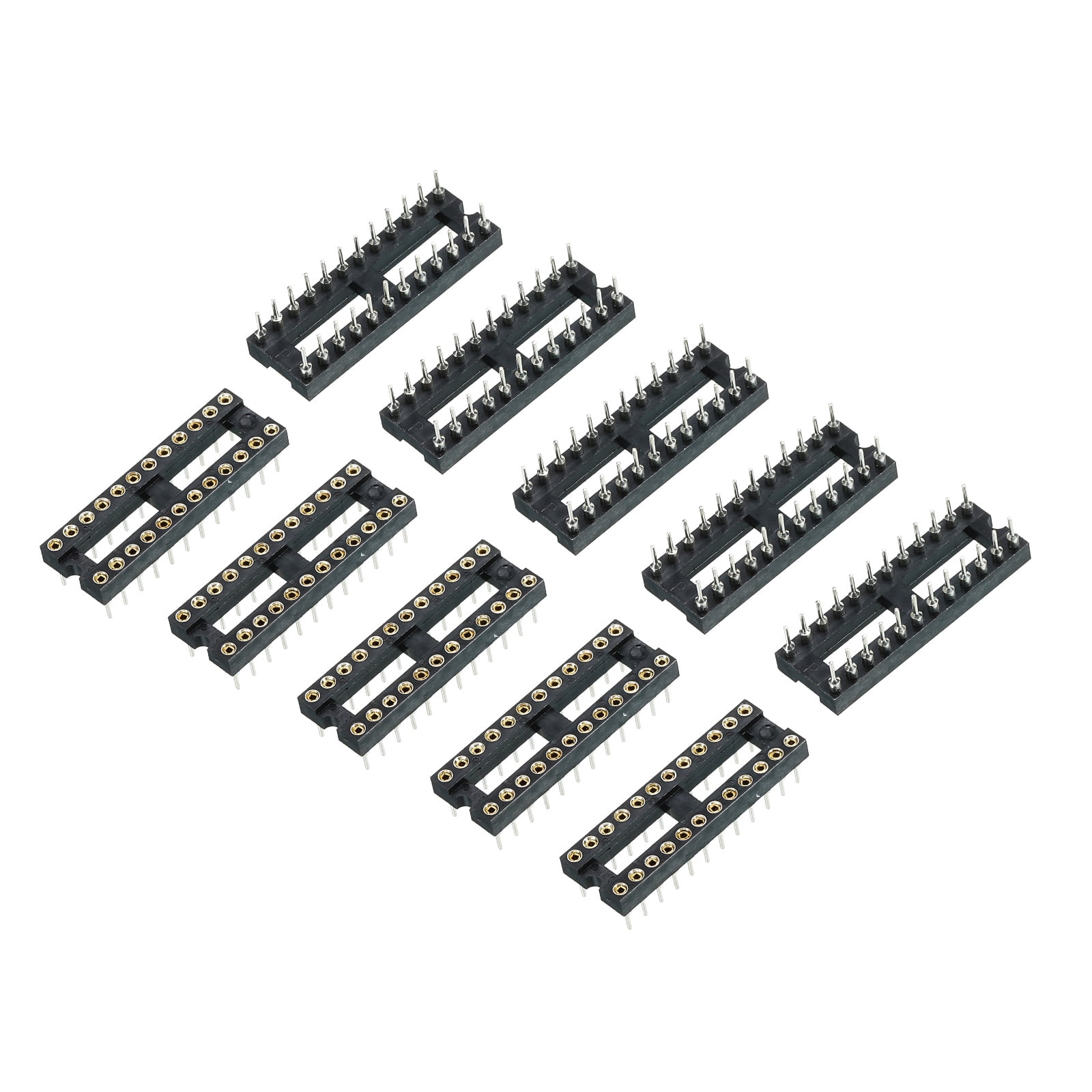 Uxcell DIP IC Chip Socket Adapter Round Pin 24P 2.54mm Pitch IC Socket ...