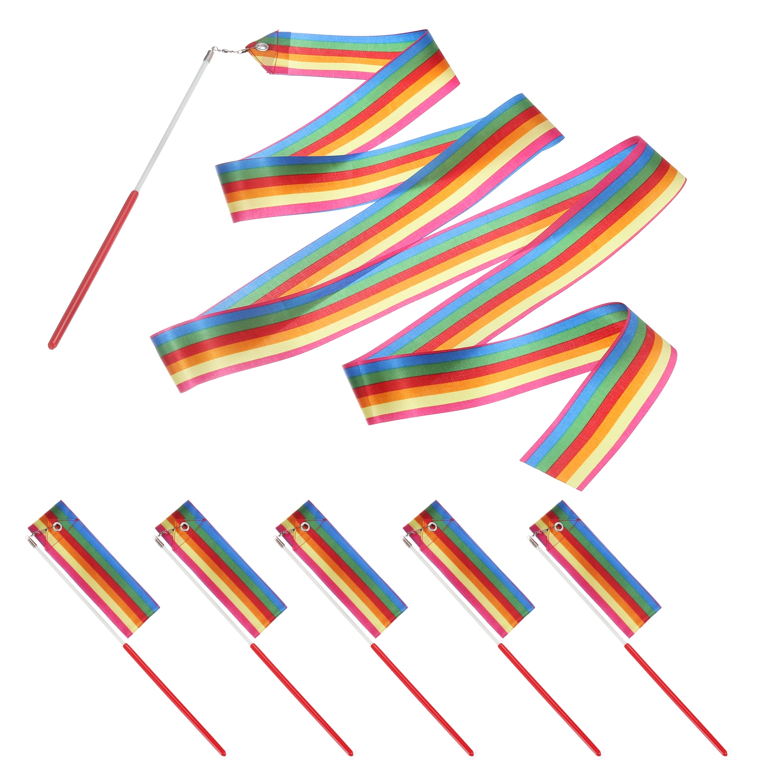 Uxcell Dance Ribbons, Gymnastics Dance Streamers with Non-Slip Wand ...