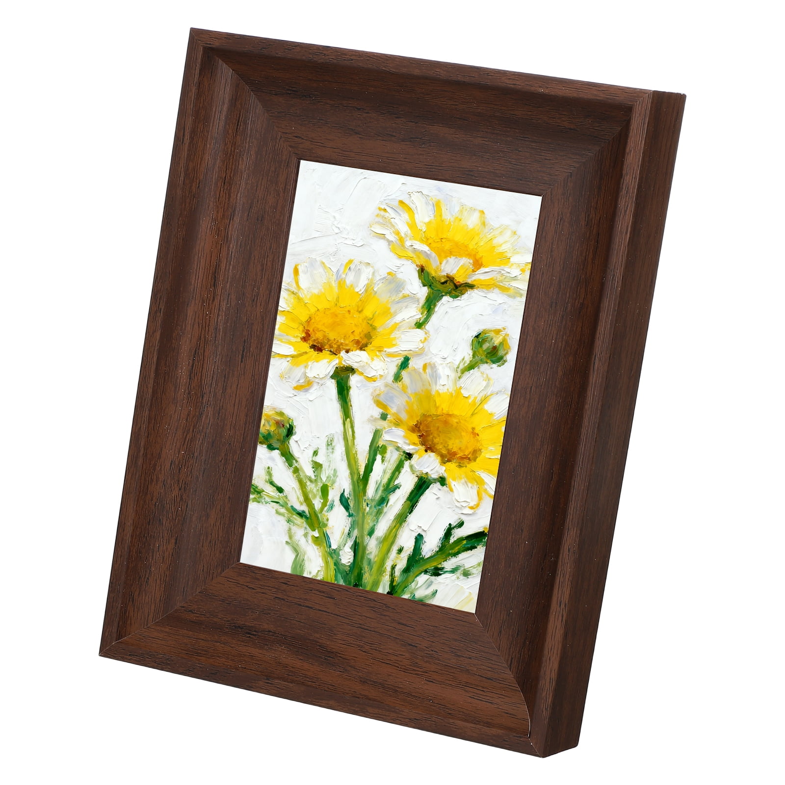 Uxcell Dark Wood Color Rectangle Photo Frame, 6.8x8.8 Inch Resin Photo ...