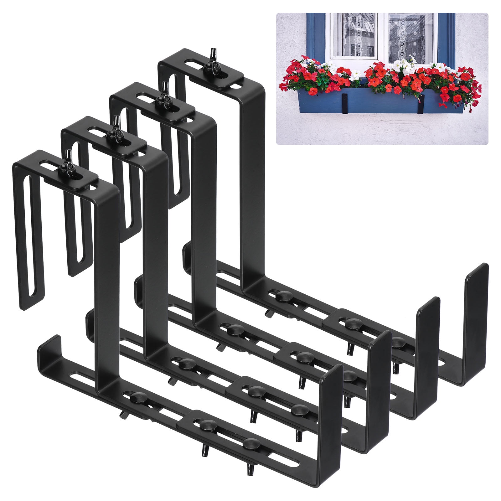 Free Shipping! Uxcell Deck Railing Adjustable Planter Box Brackets 6.5 ...
