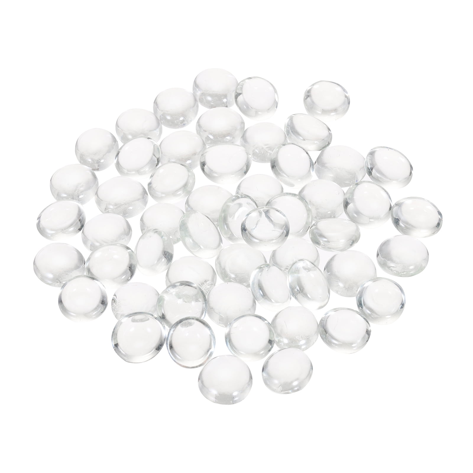 Uxcell, Decorative Flat Glass Marbles, 50 Pcs, Clear 0.47 to 0.55 inch ...
