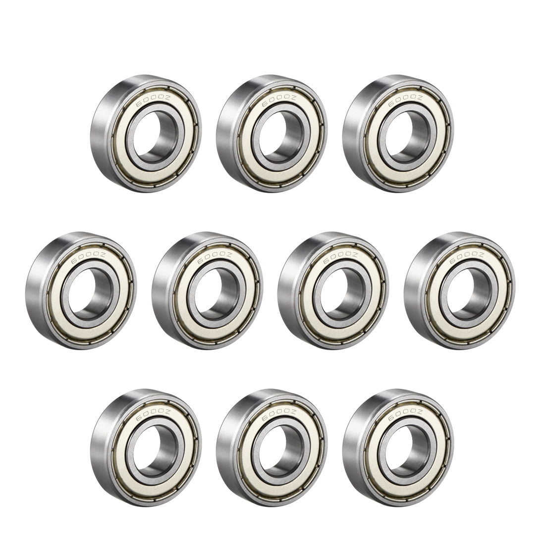 Uxcell Deep Groove Ball Bearing 6000Z Single Shield, 0.39"x1.02"x0.31 ...