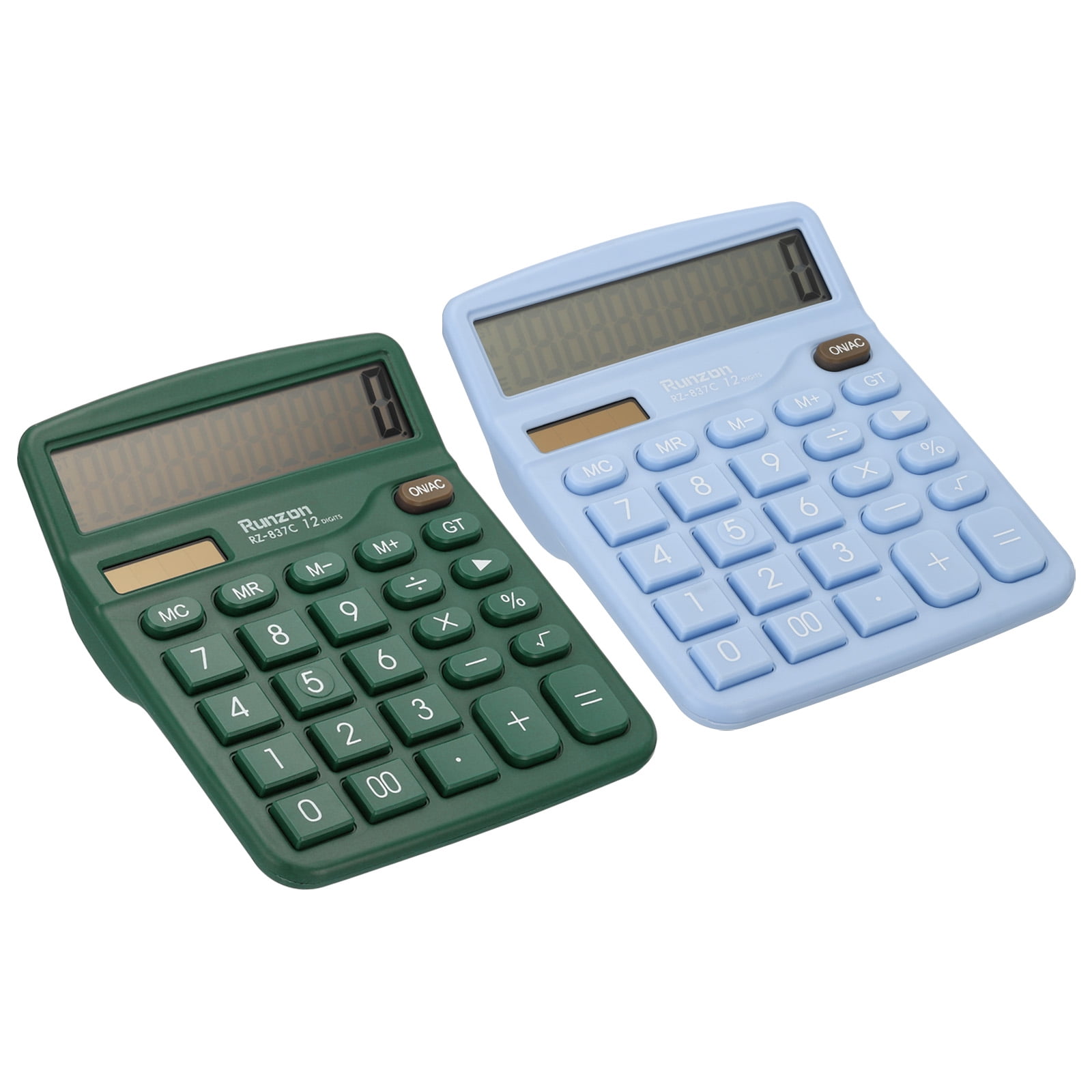 Uxcell Desk Calculator, 2 Pack 12 Digits Large LCD Display Electronic ...