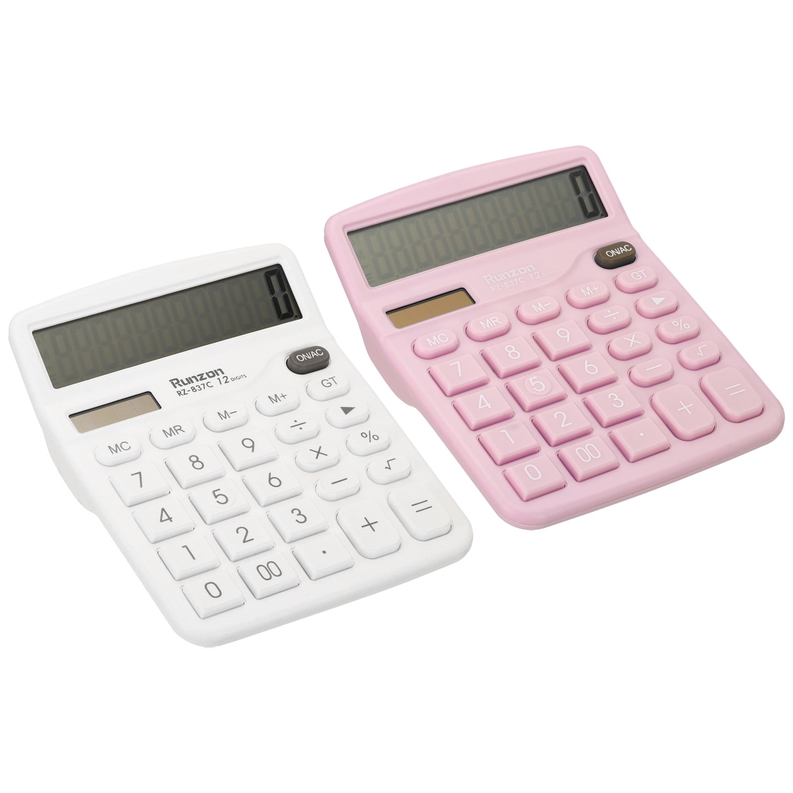 Uxcell Desk Calculator, 2 Pack 12 Digits Large LCD Display Electronic ...