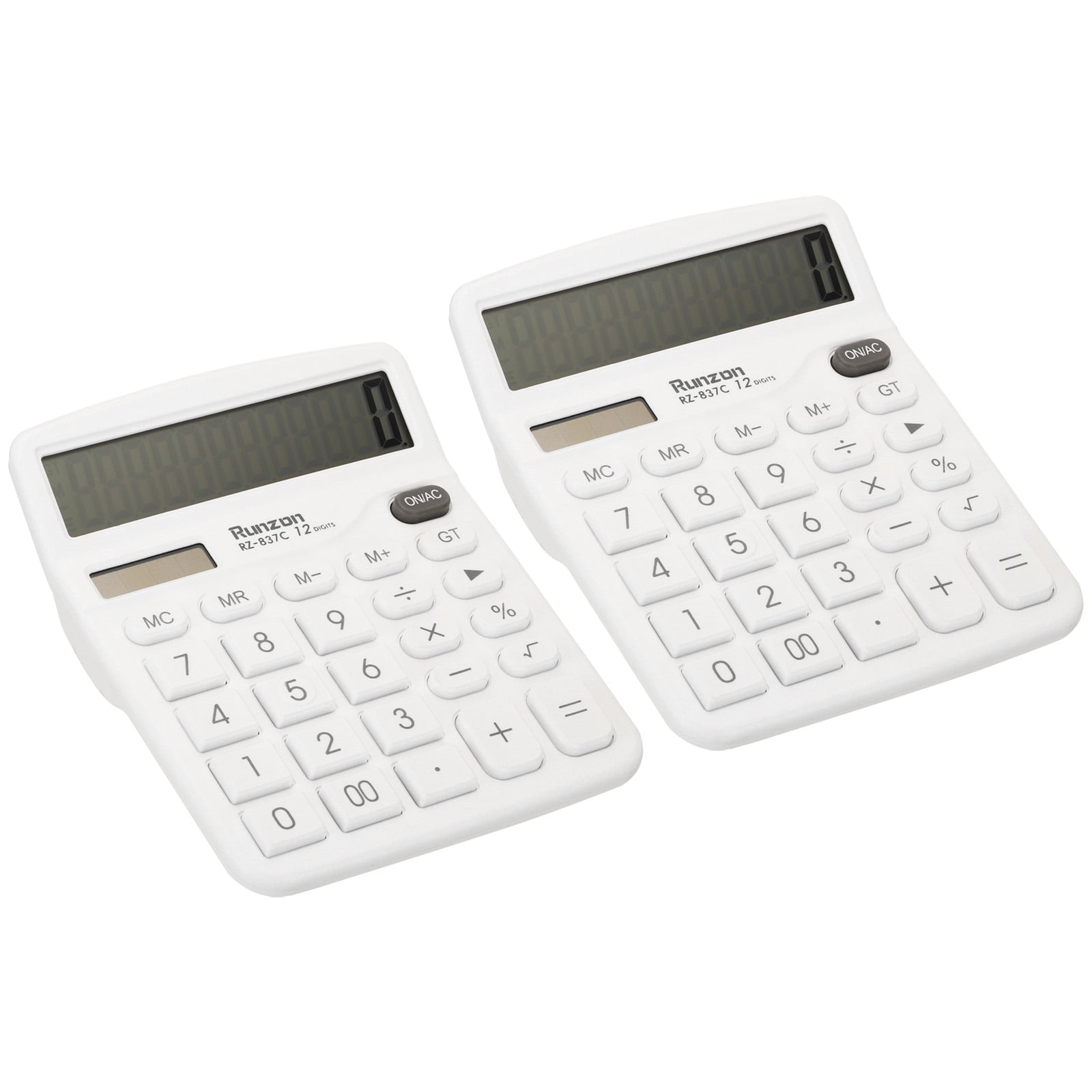 Uxcell Desk Calculator, 2 Pack 12 Digits Large LCD Display Electronic ...