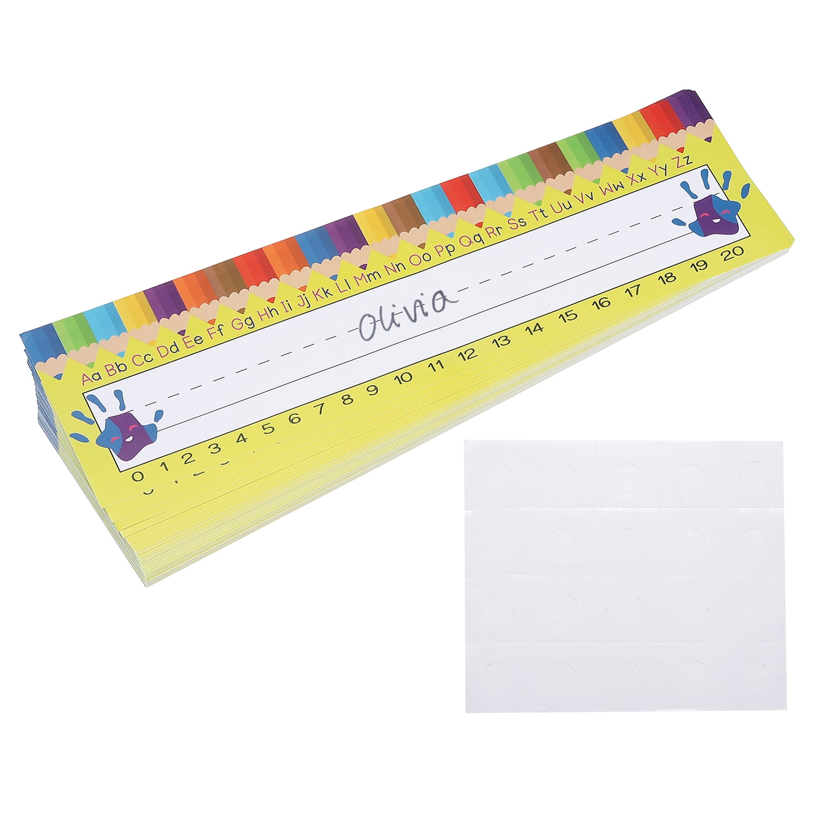 Uxcell Desk Name Plate, 60 Pcs Adhesive Name Tags with Number Lines ...