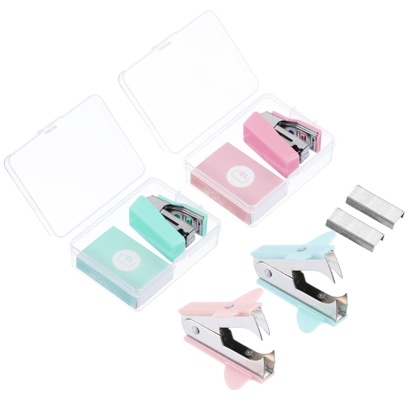 Uxcell Desk Stapler Set with Staples, 2 Set 2 Set Claw Portable Staple ...