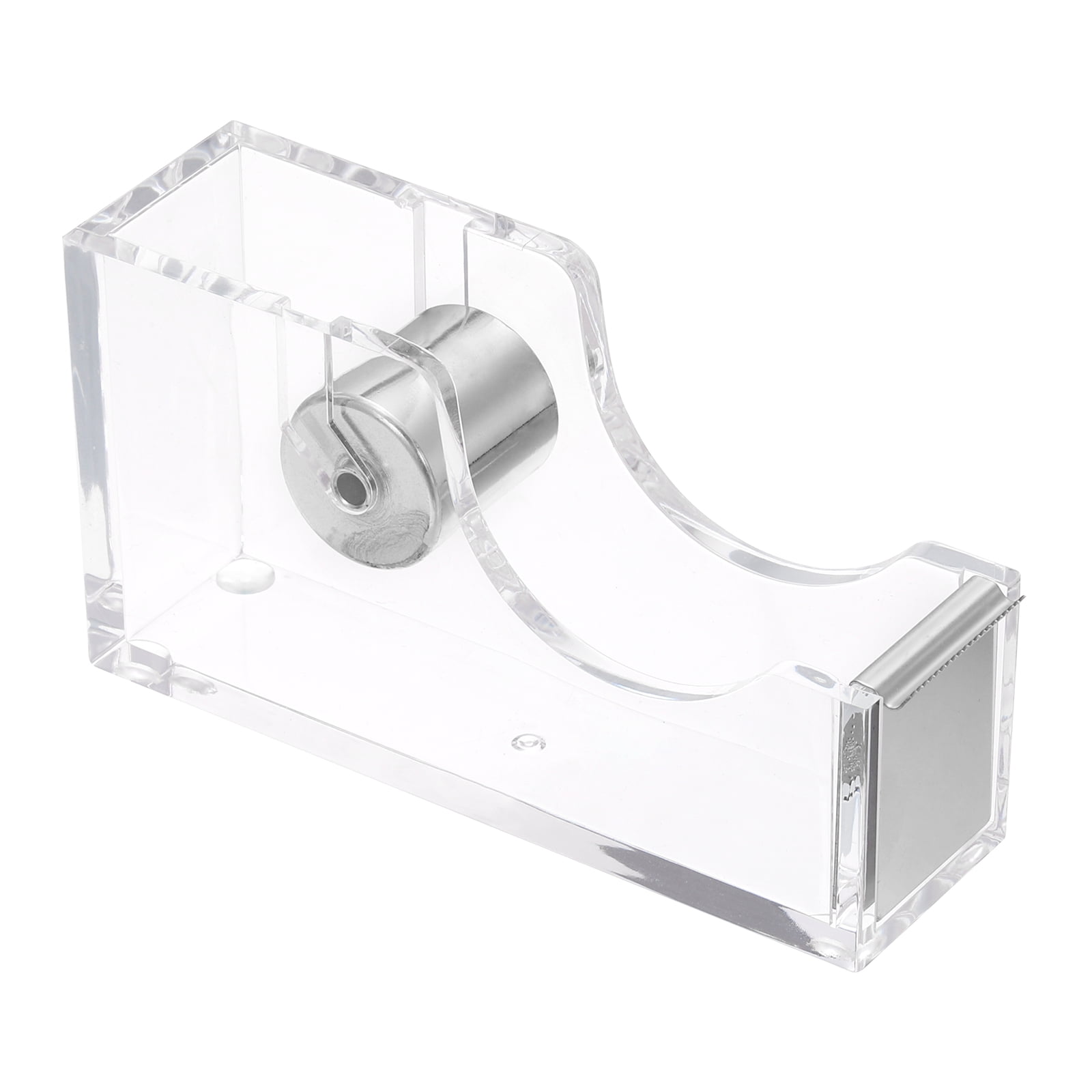 Uxcell Desktop Tape Dispenser Acrylic Roll Tapes Cutter Silver ...
