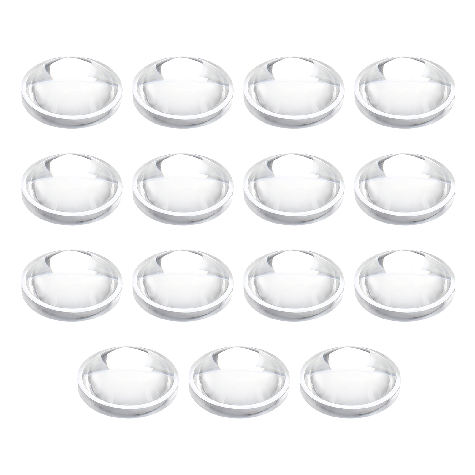 Uxcell Diameter 20mm Flat Convex Lens, 15 Pcs Height 7.5mm PMMA Acrylic ...