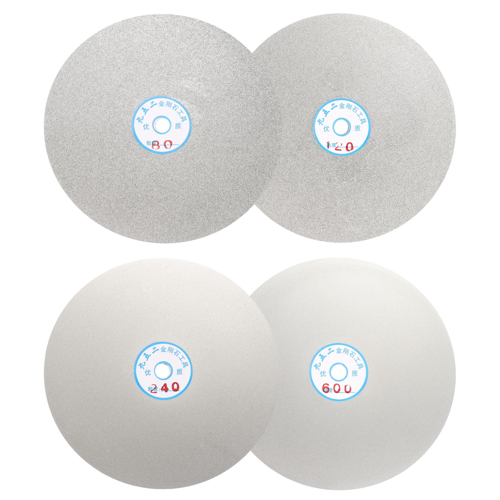 Uxcell Diamond Flat Lap Disc Set 8" x 1/2" Arbor 80-600 Grit Grinding ...