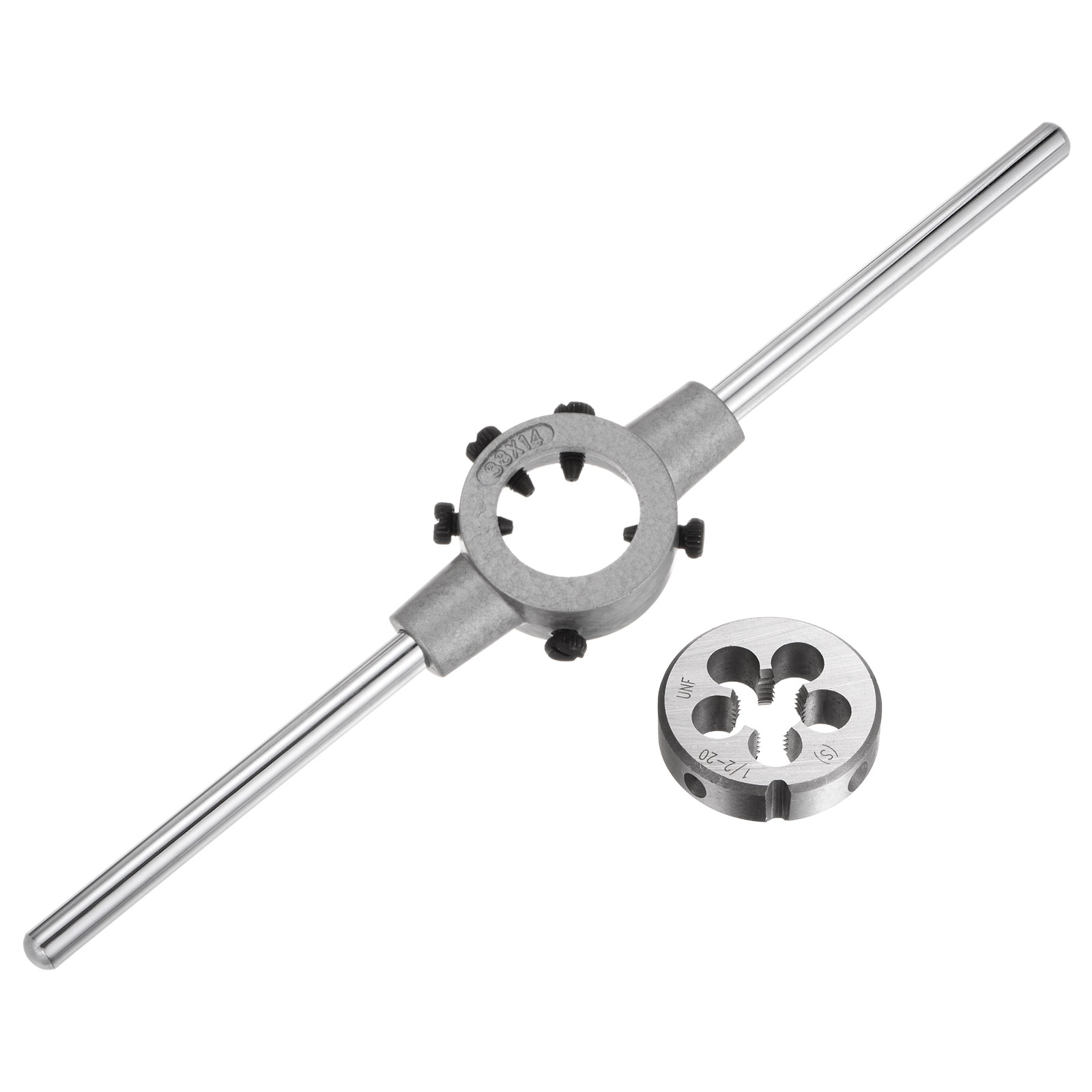 Uxcell Die Stock Handle Set, 1/2-20 UNF Round Die and Wrench Fits 38mm ...