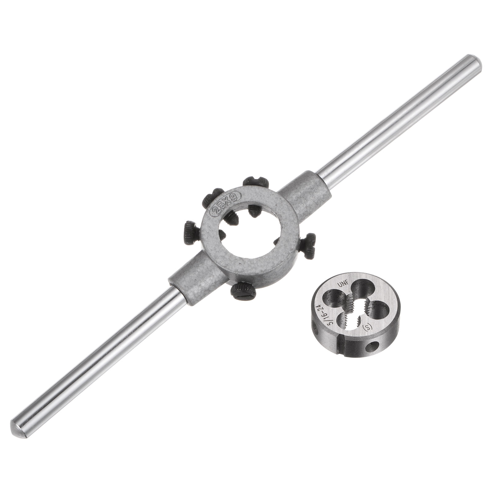 Uxcell Die Stock Handle Set, 5/16-24 UNF Round Die and Wrench Fits 25mm ...