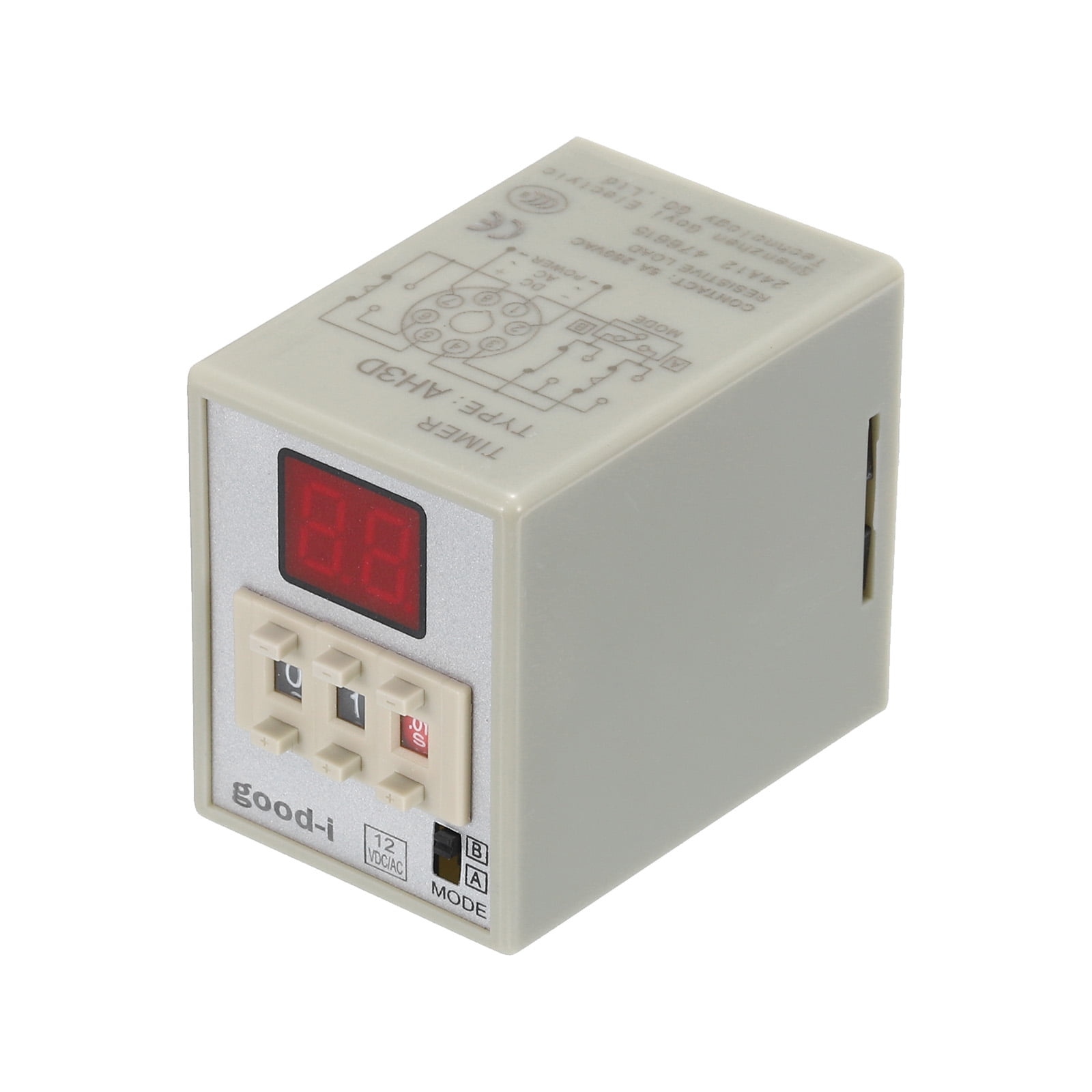 Uxcell Digital Display Timer Relay DC 12V Cycle 0.01S-990H Delay Switch ...